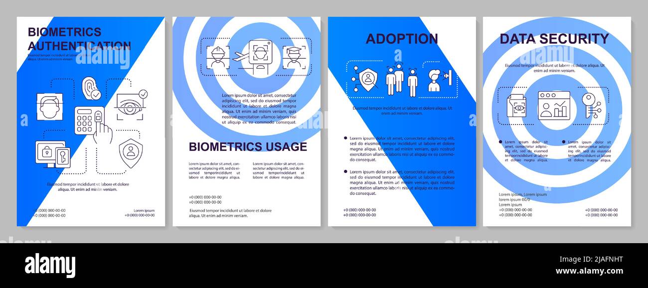 Biometrics and identity blue brochure template Stock Vector Image & Art ...