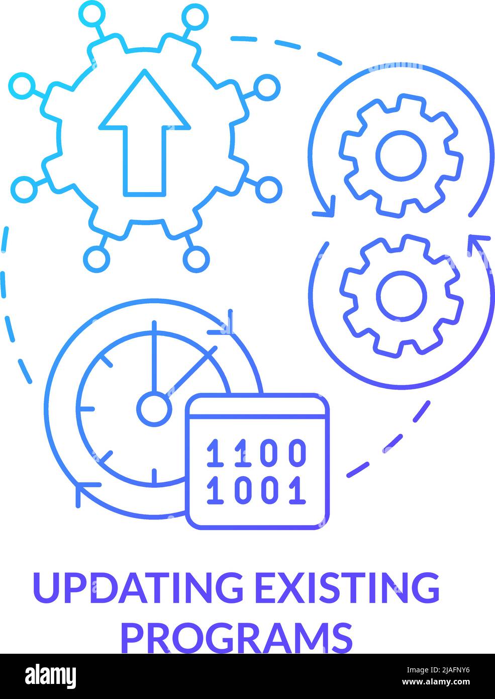 Updating Existing Programs Blue Gradient Concept Icon Stock Vector Image And Art Alamy