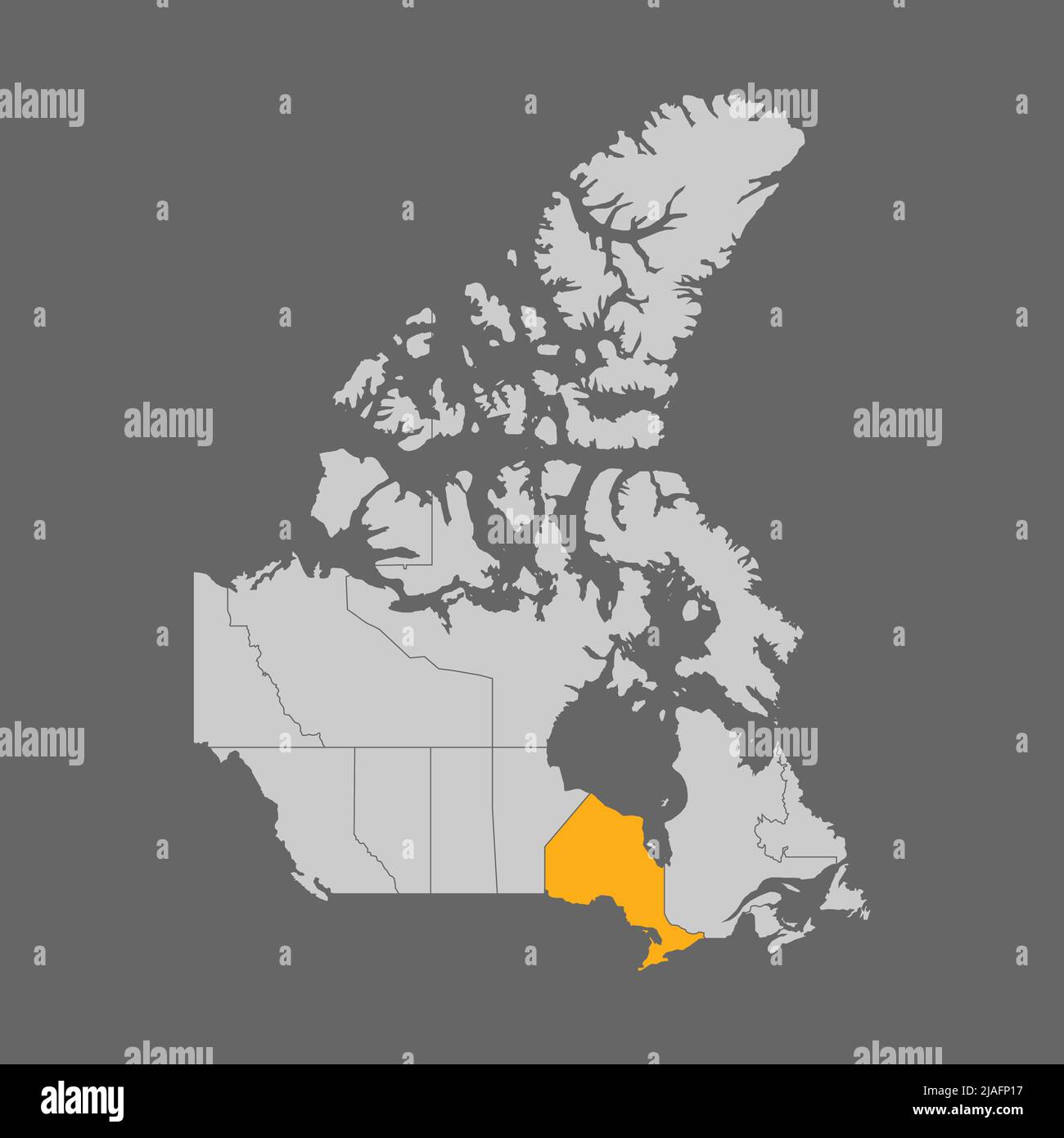 Ontario province highlighted on the map of Canada Stock Vector Image ...