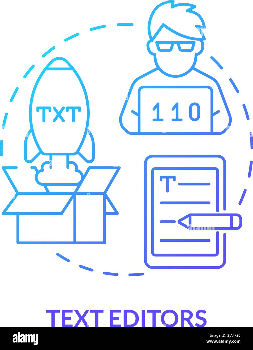 Text editors blue gradient concept icon Stock Vector Image & Art - Alamy