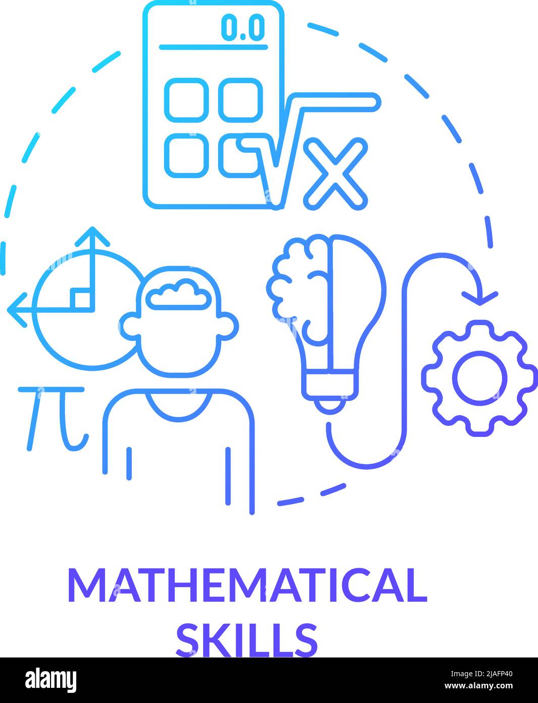 Mathematical skills blue gradient concept icon Stock Vector Image & Art ...