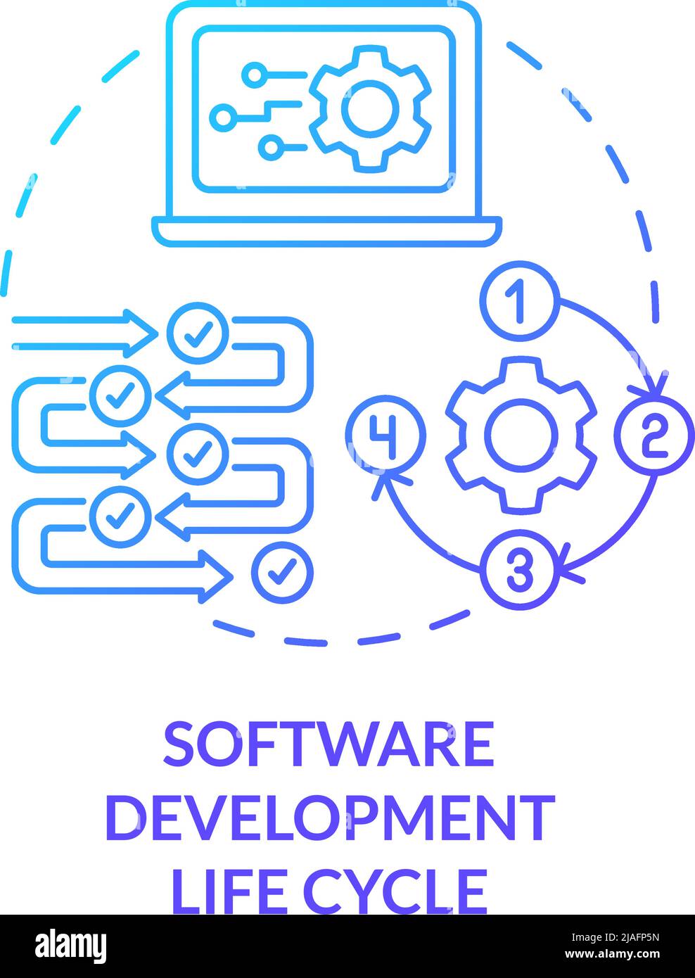 Software development life cycle blue gradient concept icon Stock Vector ...
