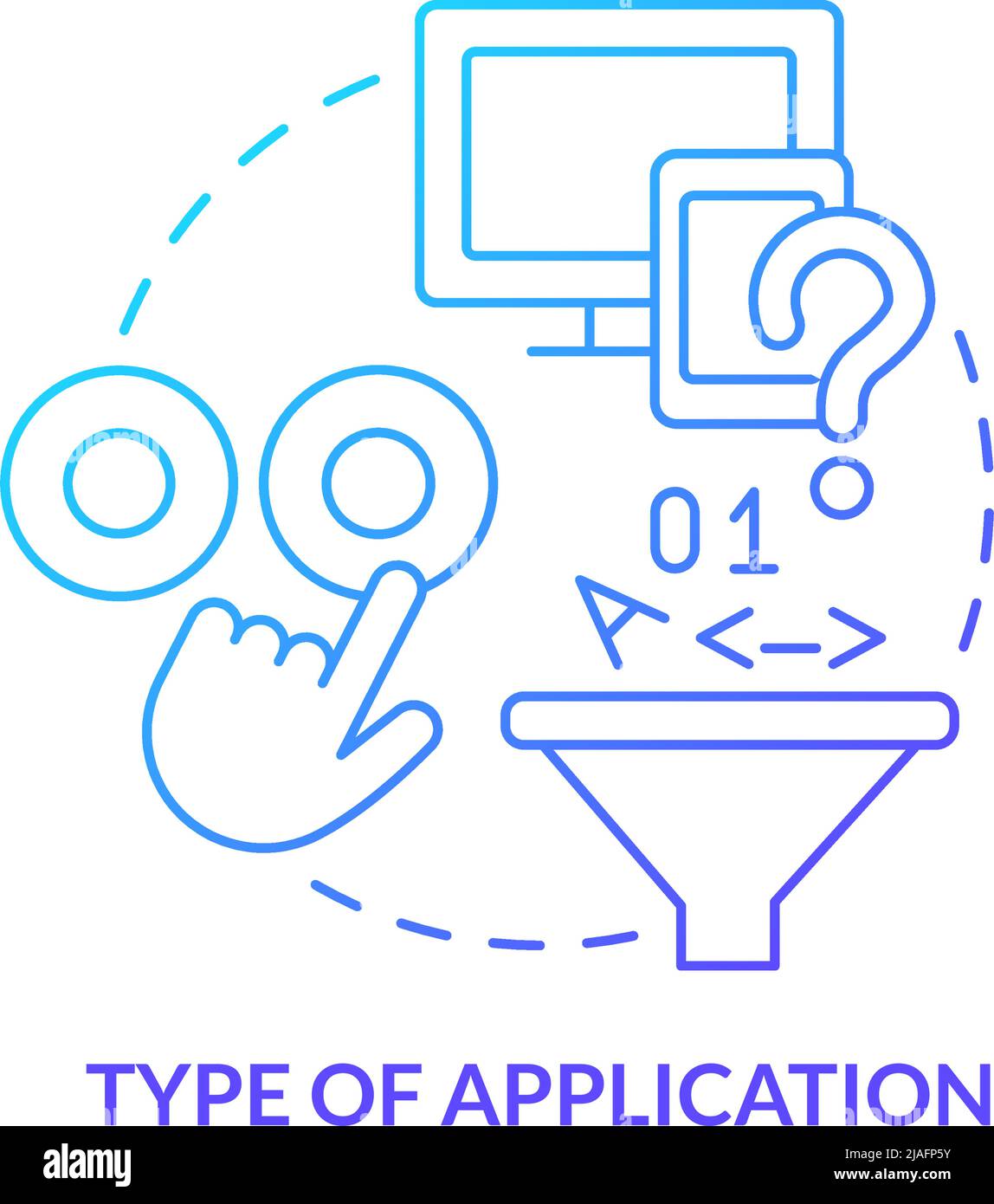 Type of application blue gradient concept icon Stock Vector Image & Art ...