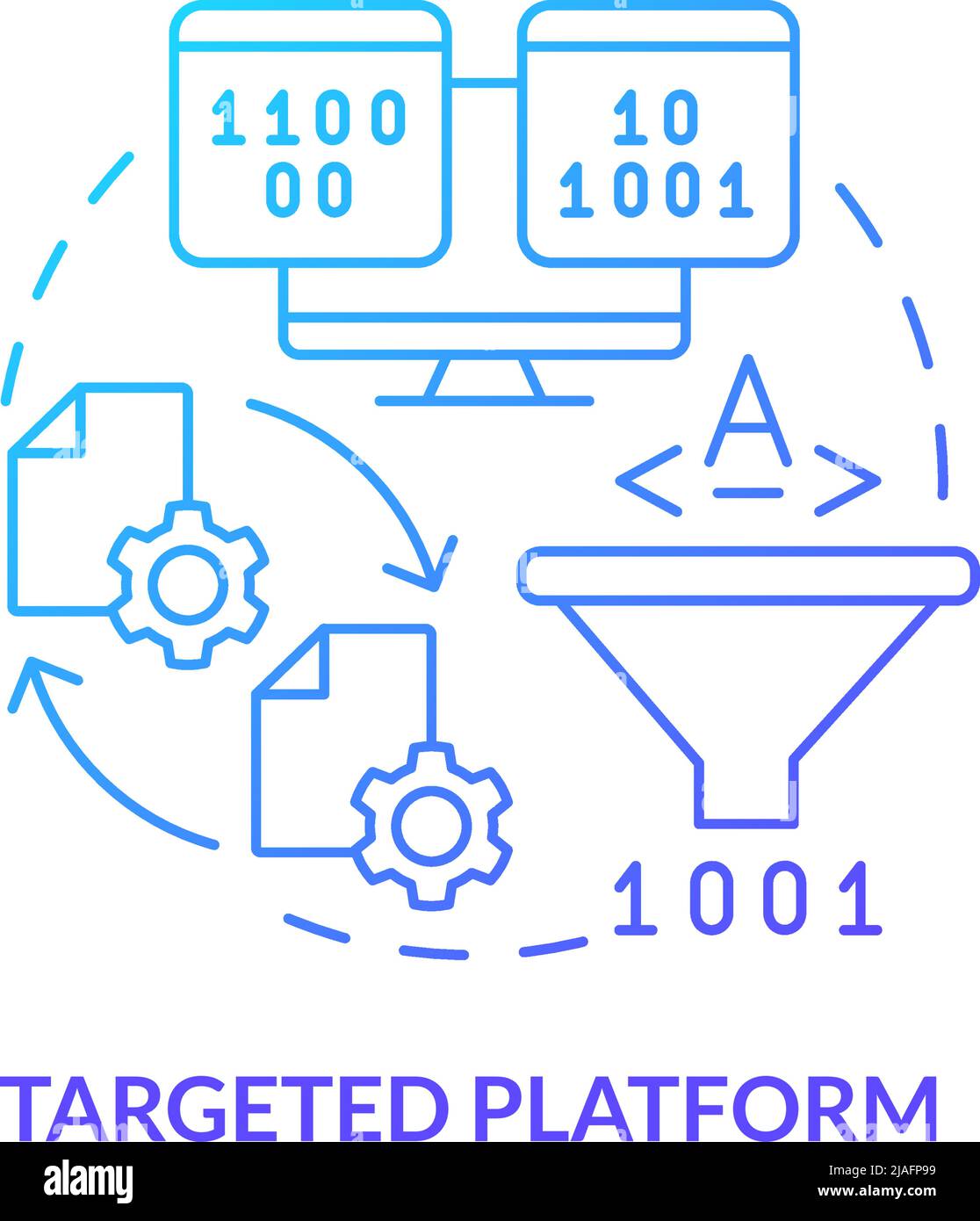 Targeted platform blue gradient concept icon Stock Vector Image & Art ...