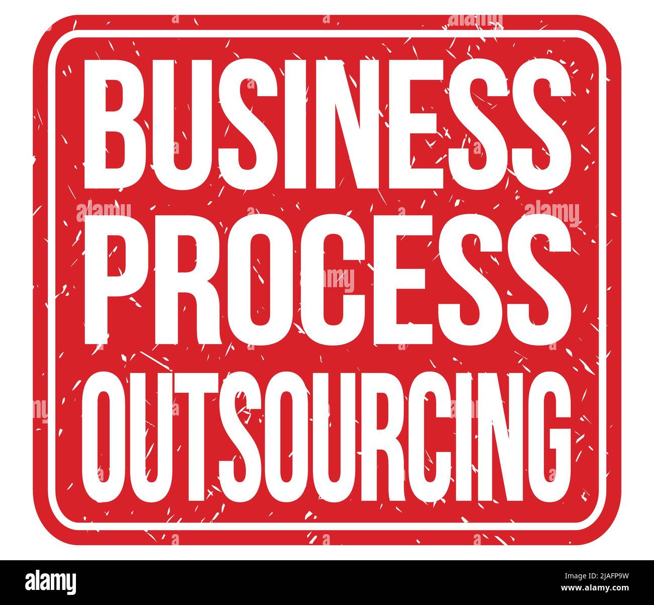 BUSINESS PROCESS OUTSOURCING, text written on red stamp sign Stock ...