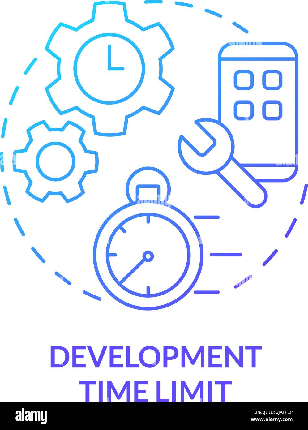 Development time limit blue gradient concept icon Stock Vector Image ...