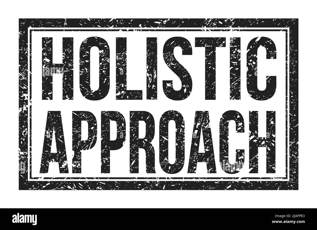 HOLISTIC APPROACH, words written on black rectangle stamp sign Stock ...