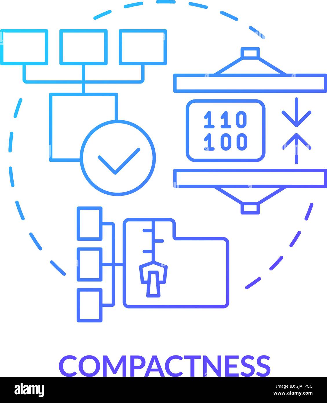 Compactness blue gradient concept icon Stock Vector Image & Art - Alamy