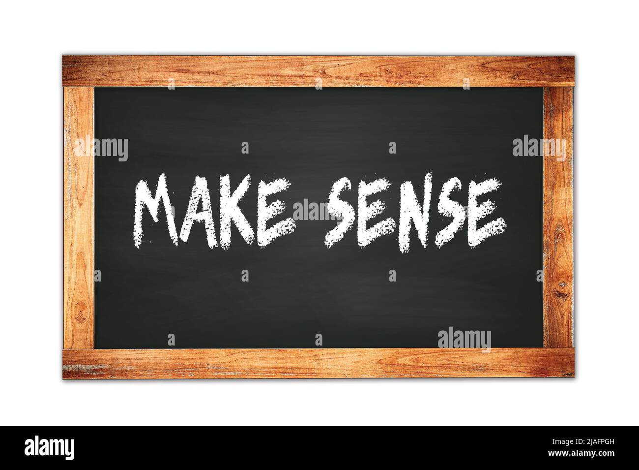 MAKE SENSE text written on black wooden frame school blackboard Stock ...