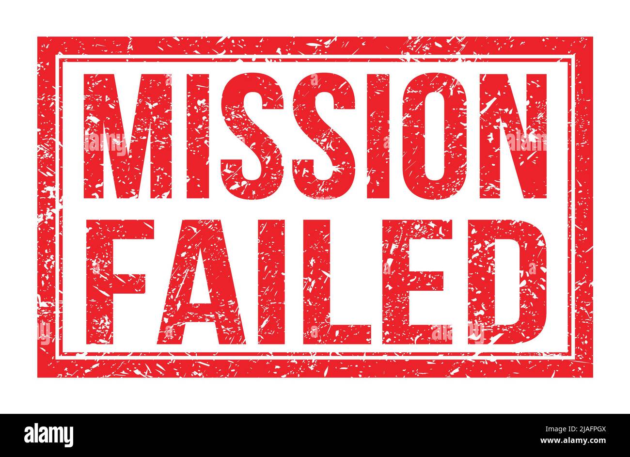 MISSION FAILED, words written on red rectangle stamp sign Stock Photo ...