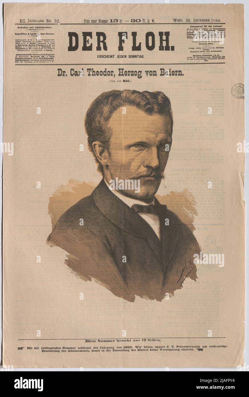 Dr. Carl Theodor, Duke of Baiern (title page of "Der Floh"). Karl Klic (1841-1926), artist Stock ...