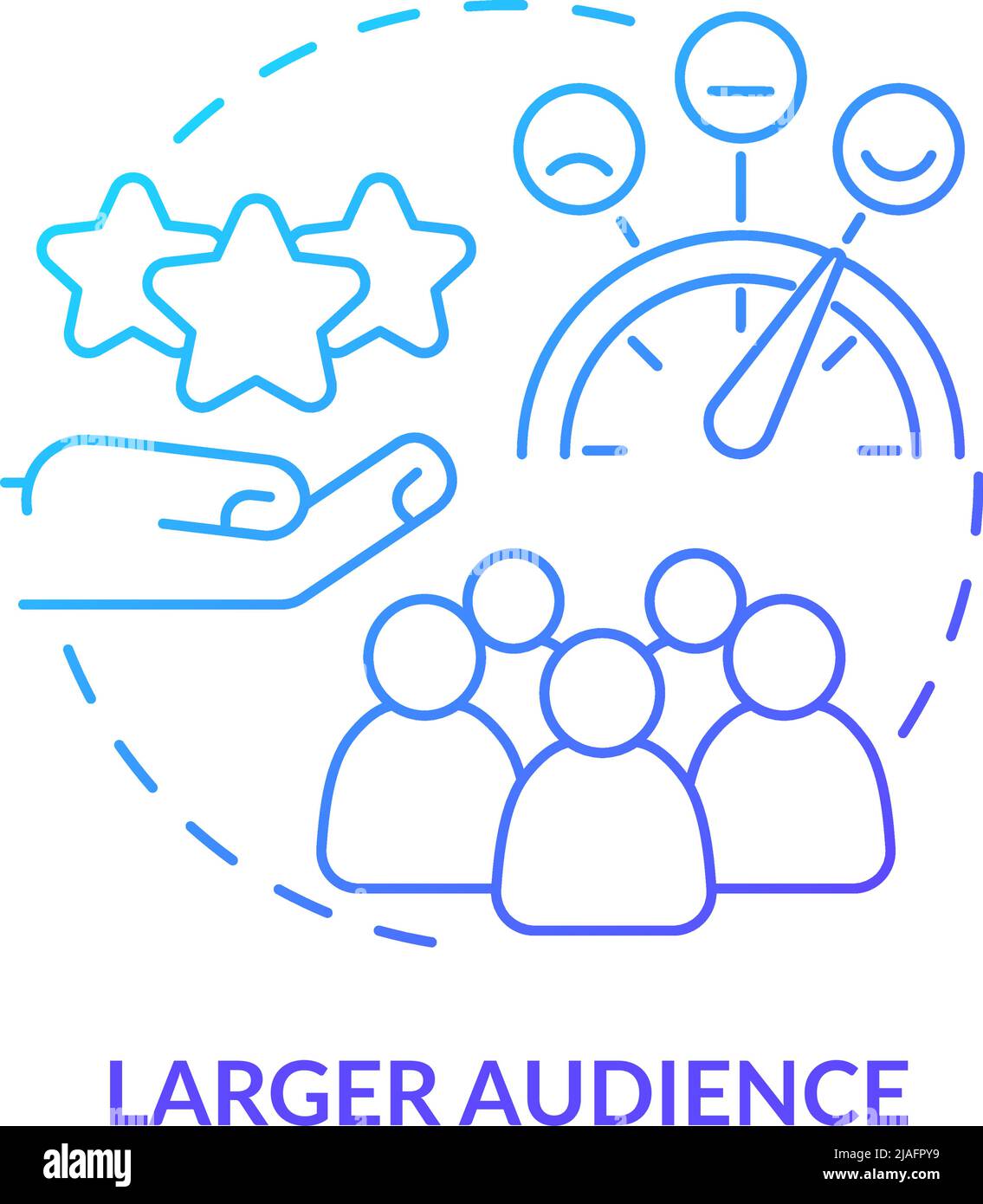 Larger audience blue gradient concept icon Stock Vector Image & Art - Alamy