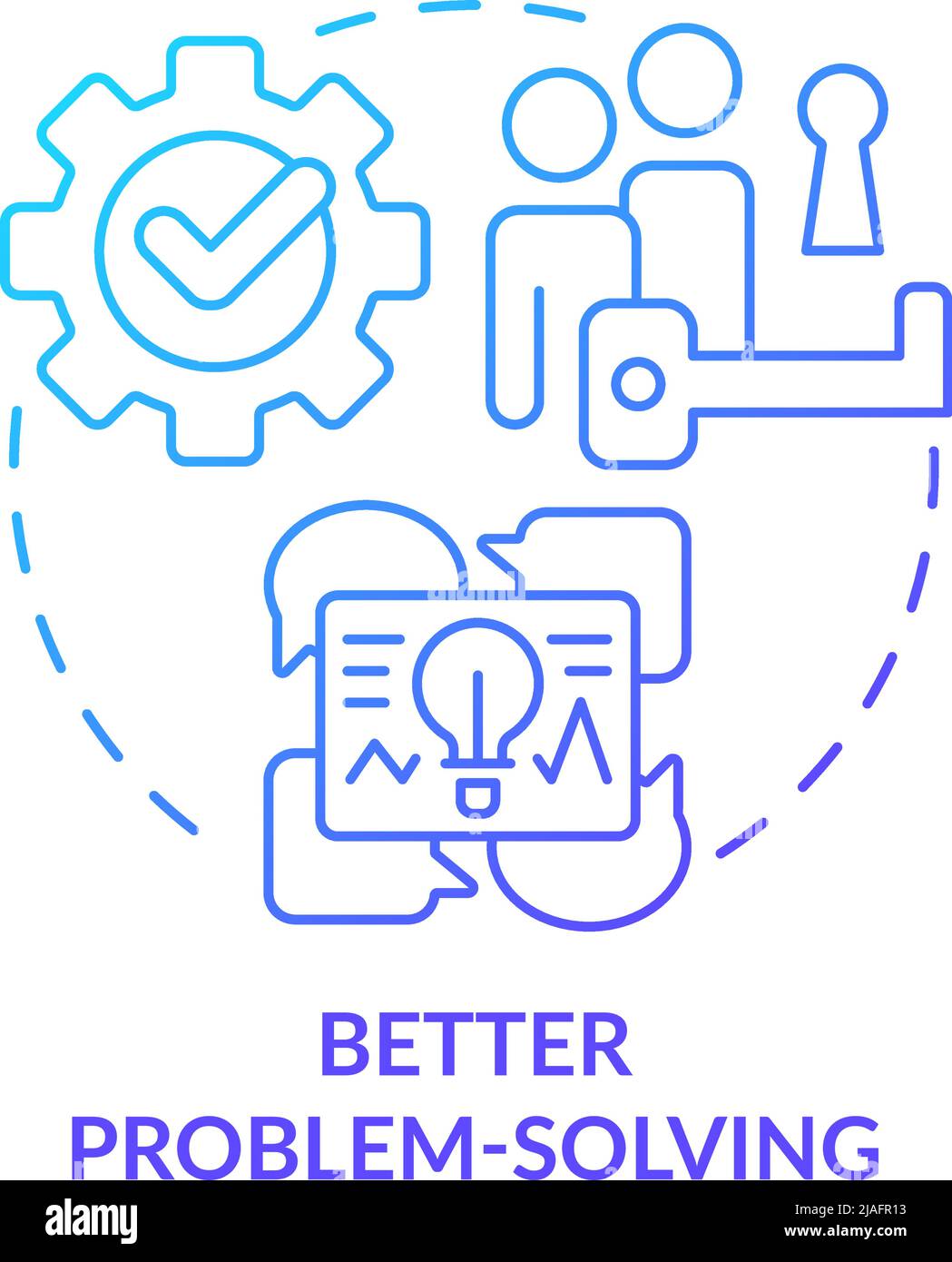Better Problem Solving Blue Gradient Concept Icon Stock Vector Image