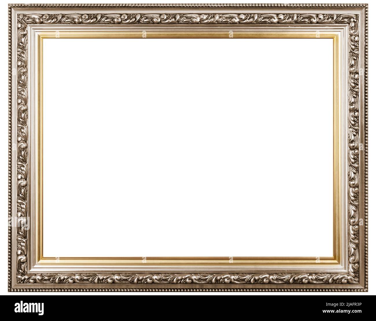 Color Beige Classic Old Vintage Wooden mockup canvas frame isolated on ...
