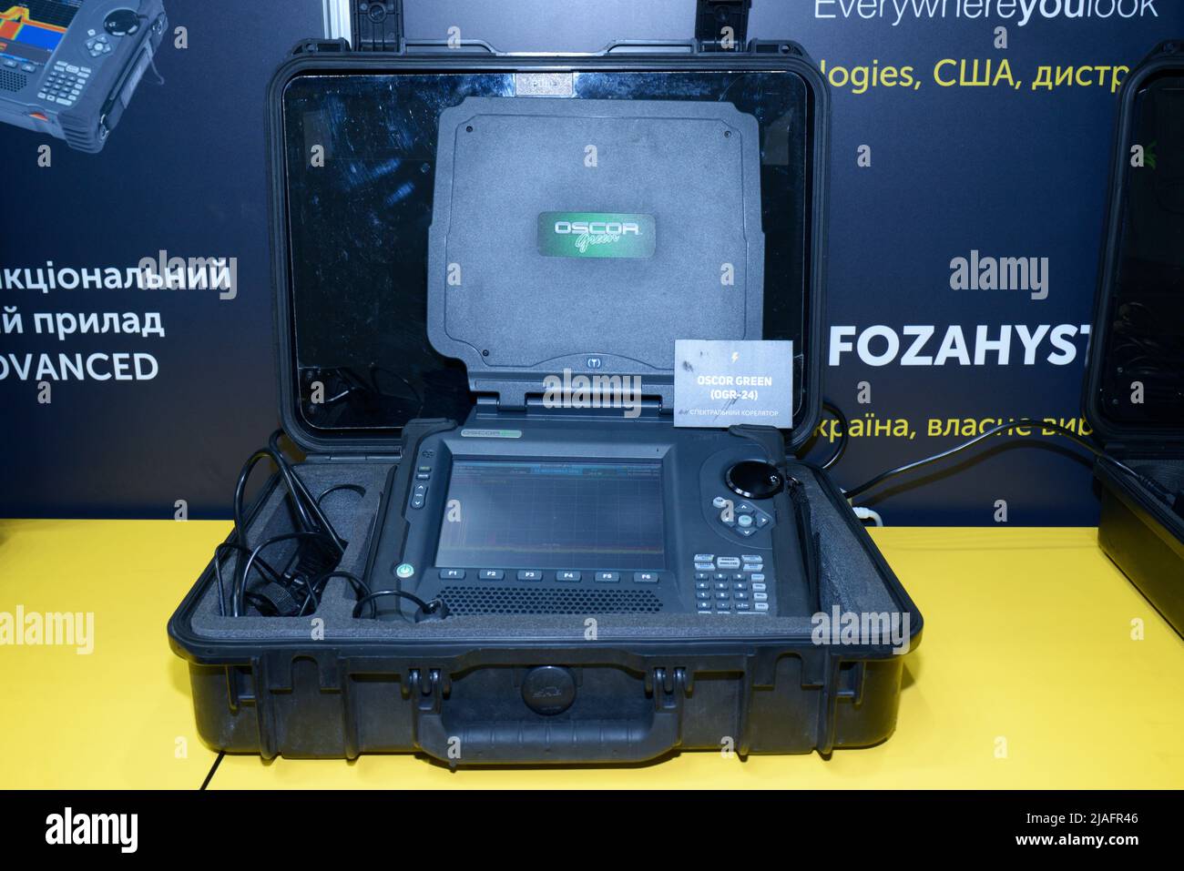 OSCOR Green Spectrum Analyzer put in box. It is made to detect illicit ...