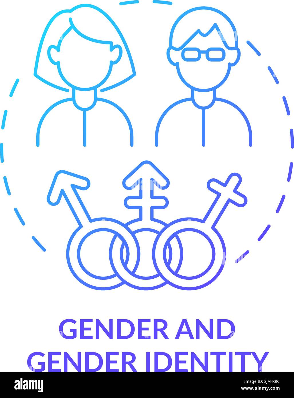 Gender And Gender Identity Blue Gradient Concept Icon Stock Vector