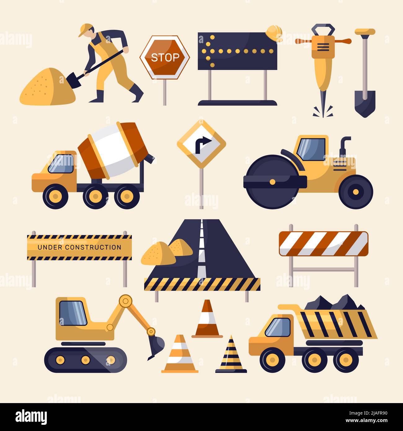 Animated Cartoon Construction Tools
