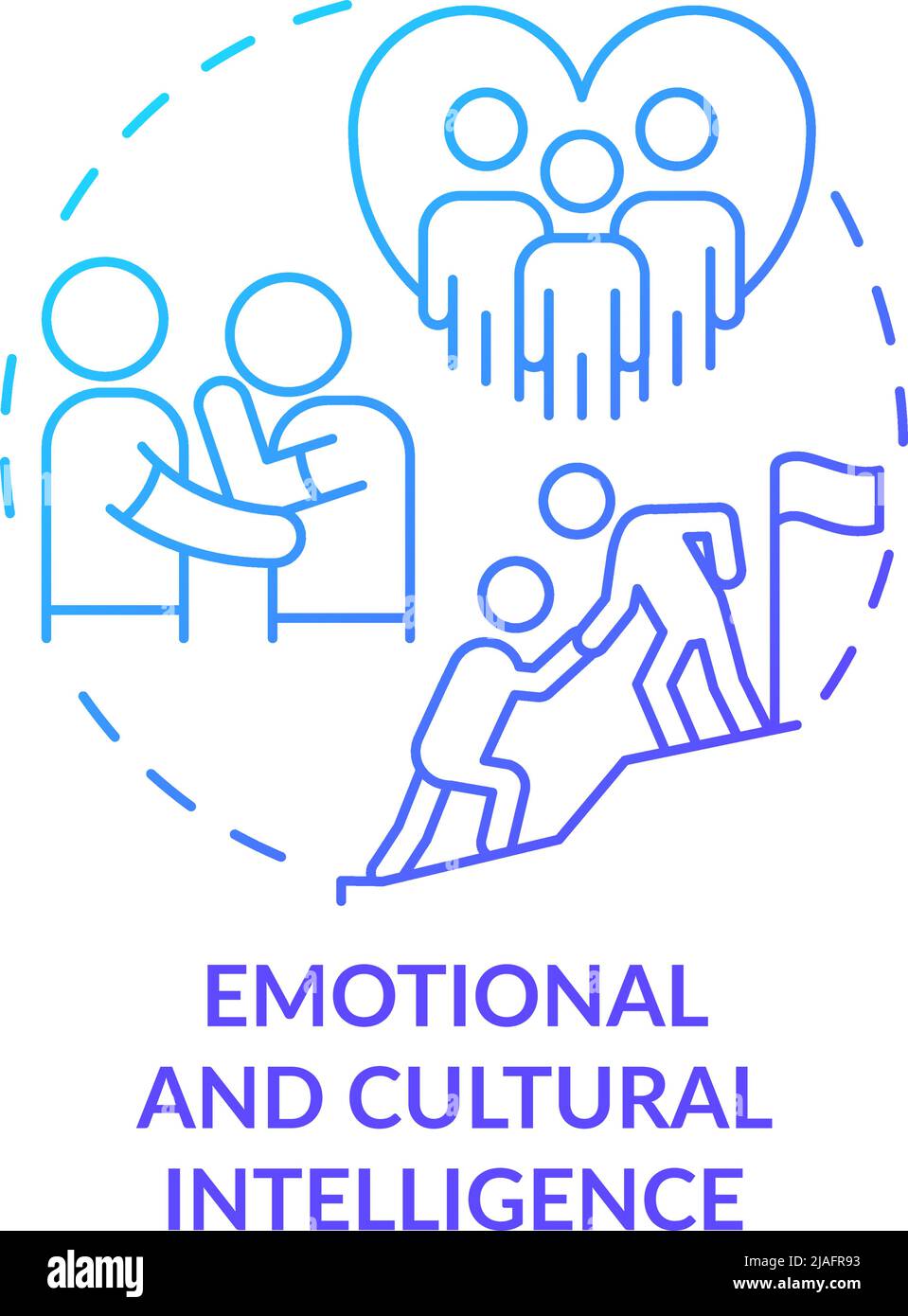 Emotional and cultural intelligence blue gradient concept icon Stock ...