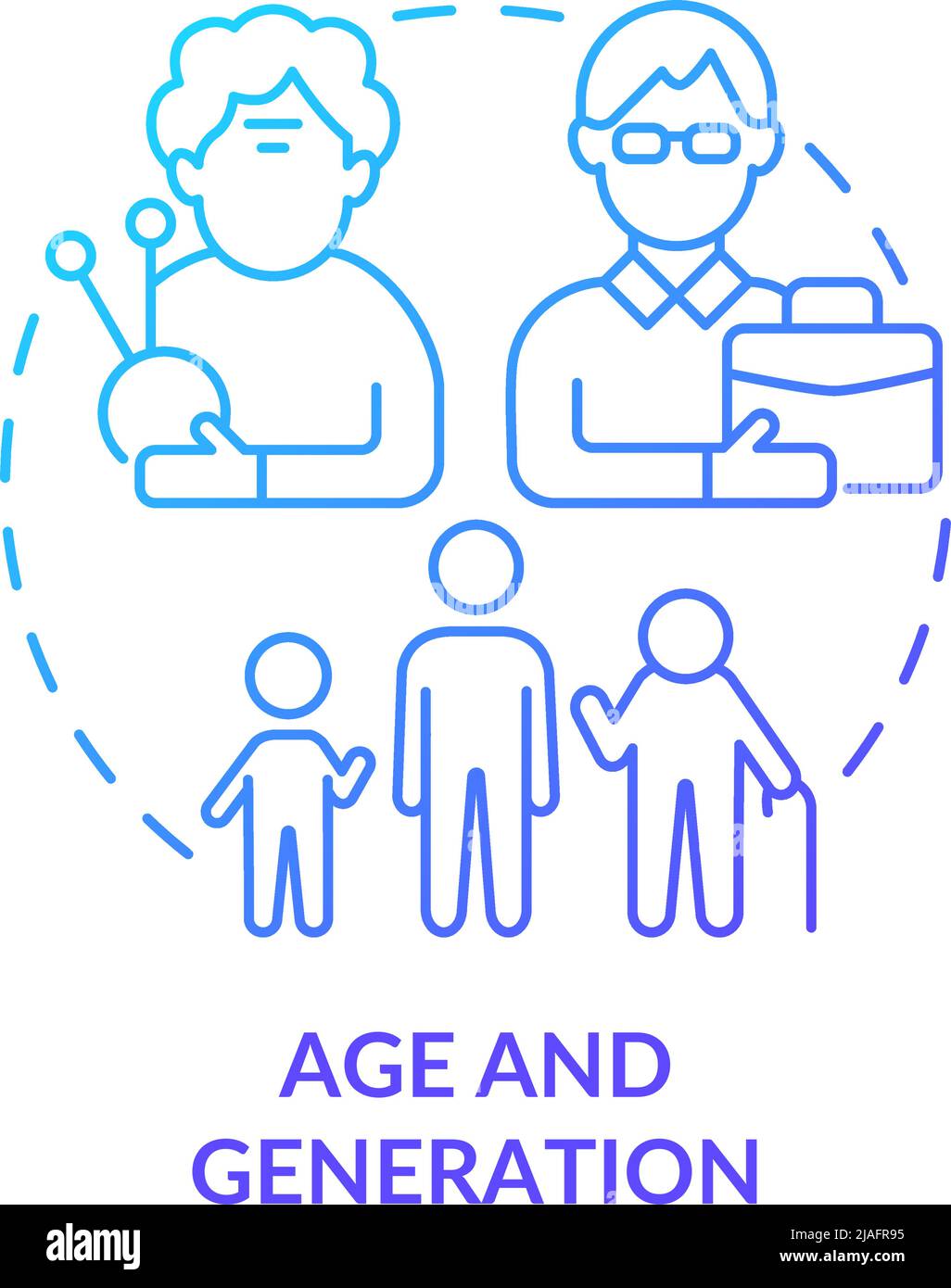 Age and generation blue gradient concept icon Stock Vector Image & Art ...