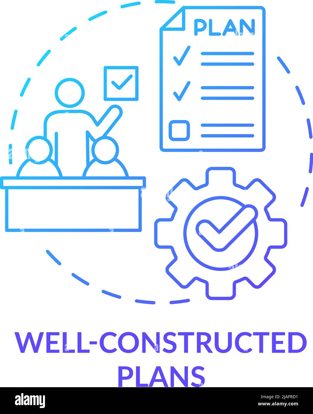 Well-constructed plans blue gradient concept icon Stock Vector Image & Art - Alamy