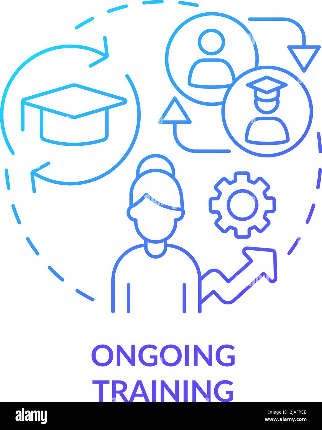 Ongoing training blue gradient concept icon Stock Vector Image & Art ...