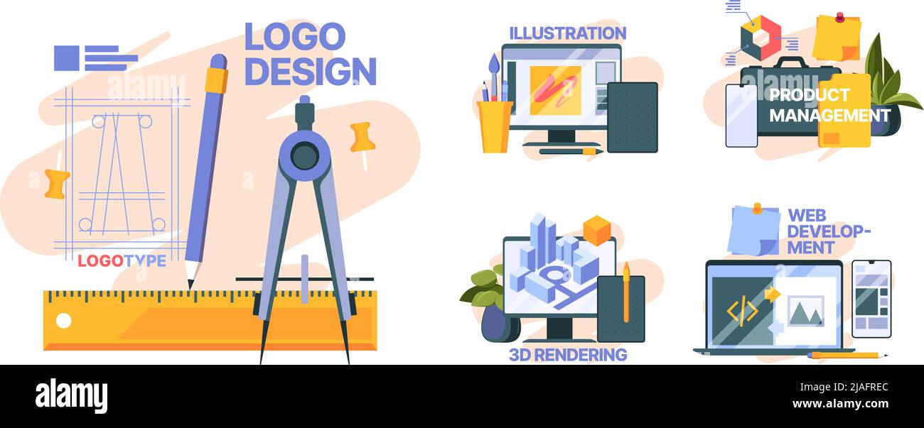 Creative design concept icons. Flat pictures for web development ...