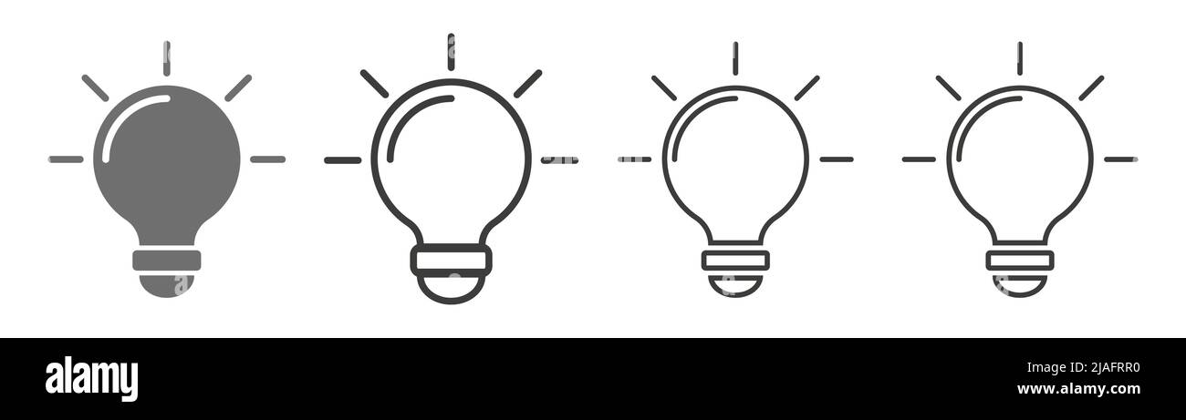 Collection of light bulb idea icons Stock Vector Image & Art - Alamy