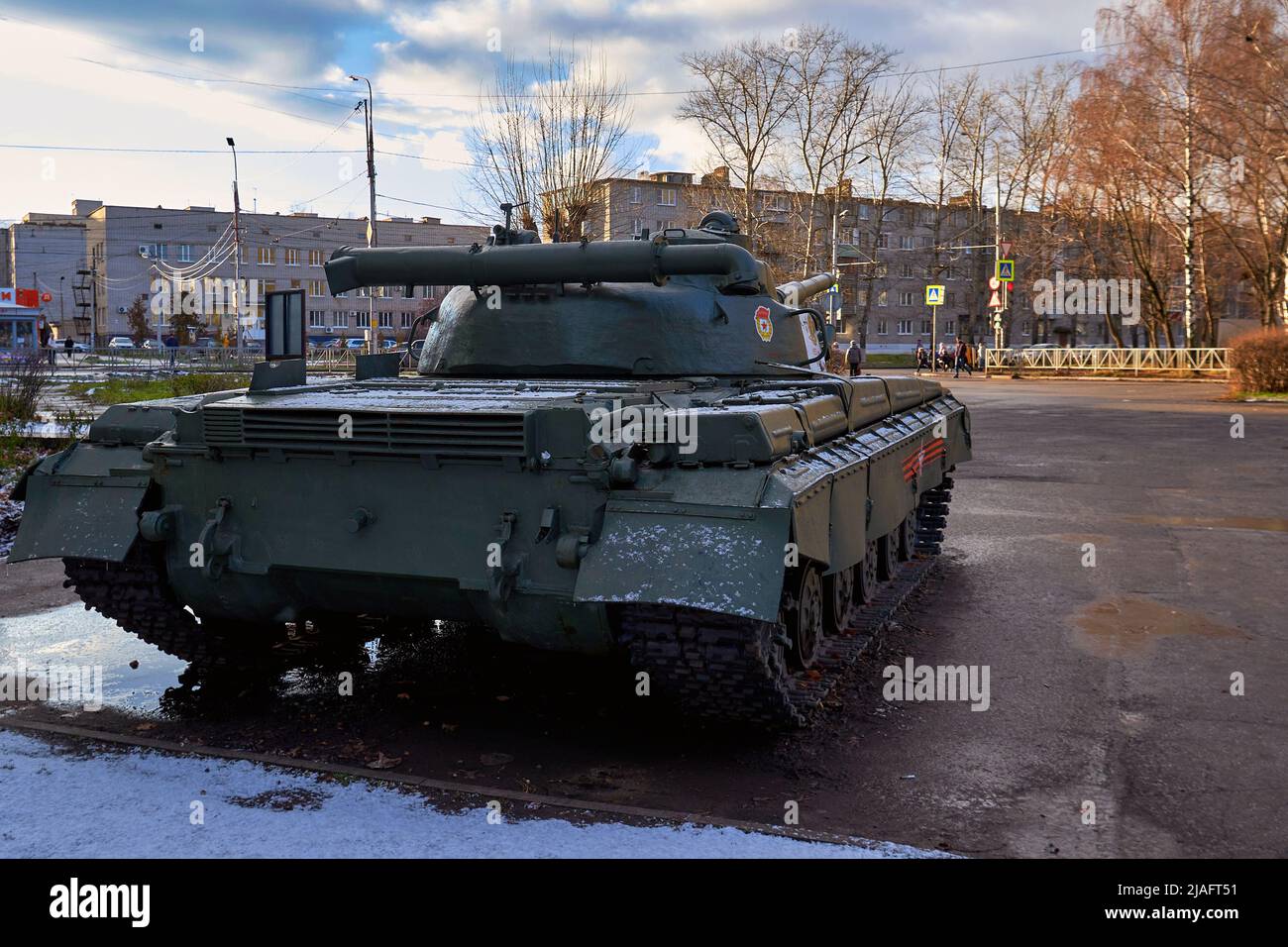 Ryazan, Russia - November 22, 2021: Russian tank T-72 on a city street ...