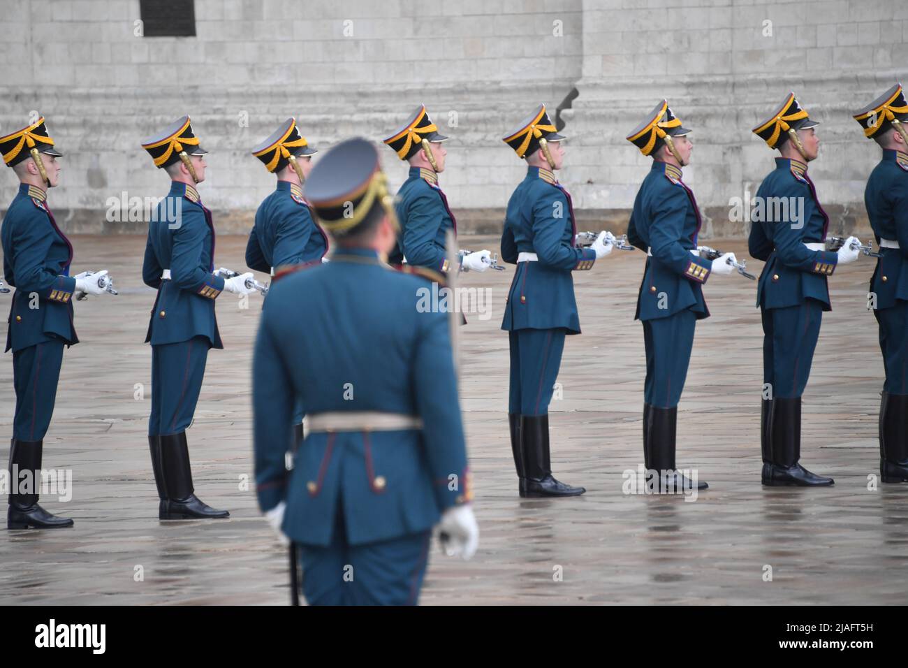 Moscow. The military personnel of a company of special guard of the ...