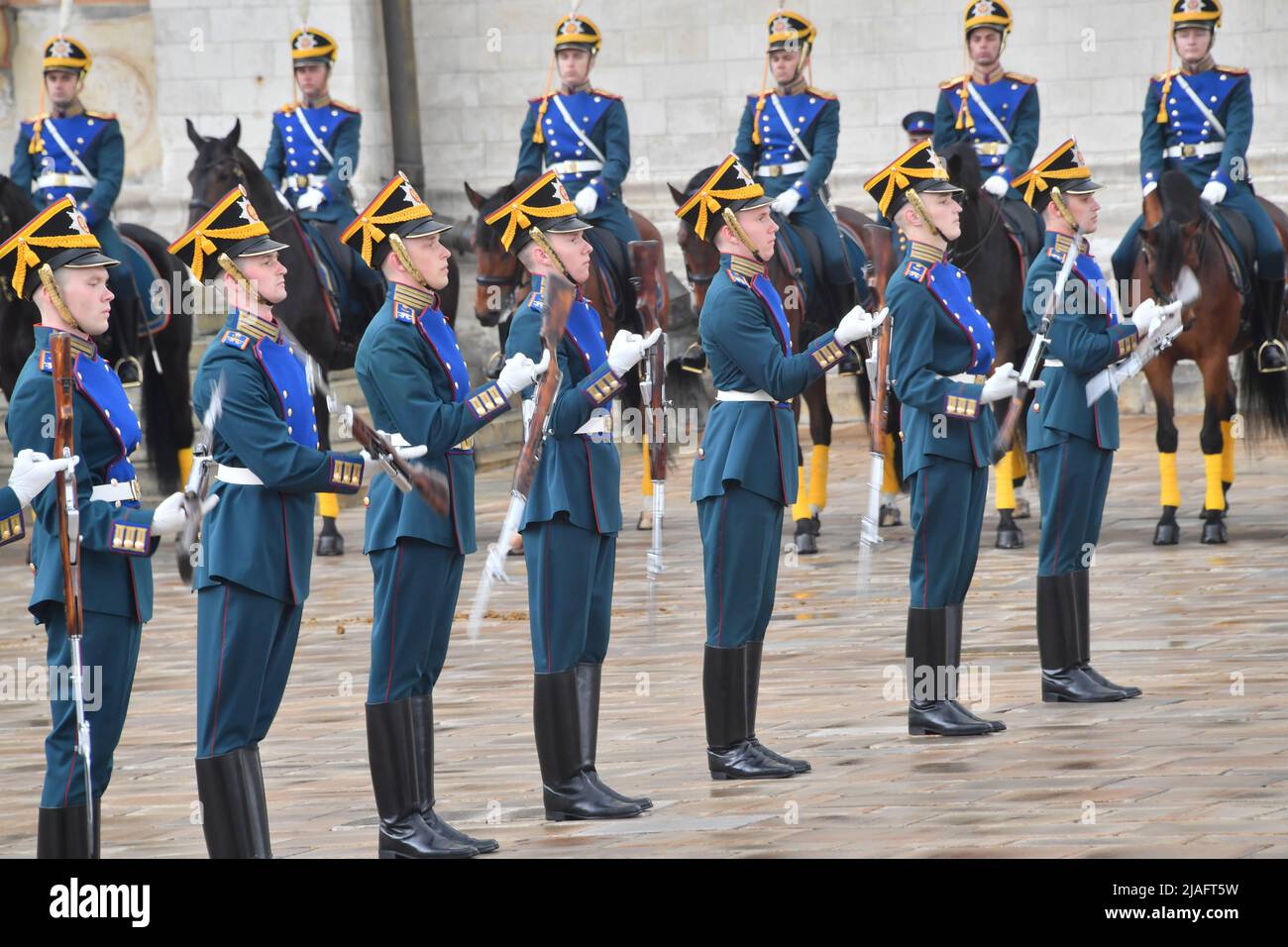 Moscow. The military personnel of a company of special guard of the ...