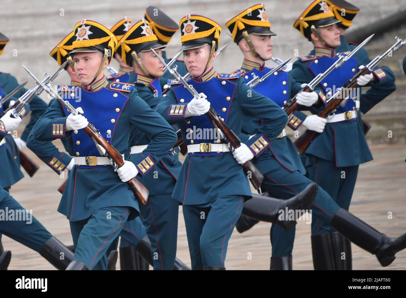 Moscow. The military personnel of a company of special guard of the ...