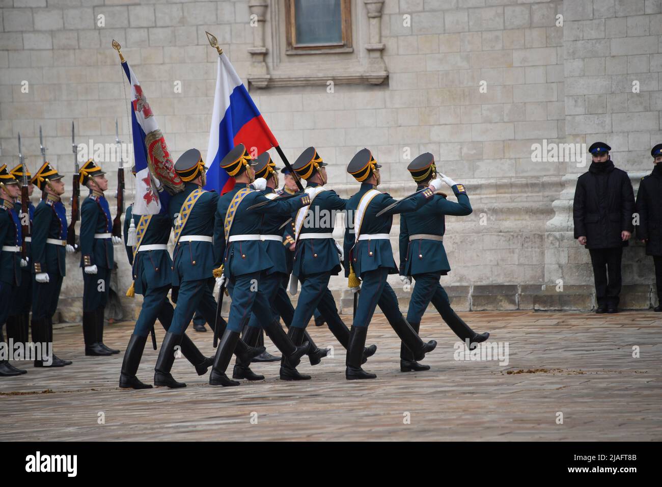 Moscow. The military personnel of a company of special guard of the ...