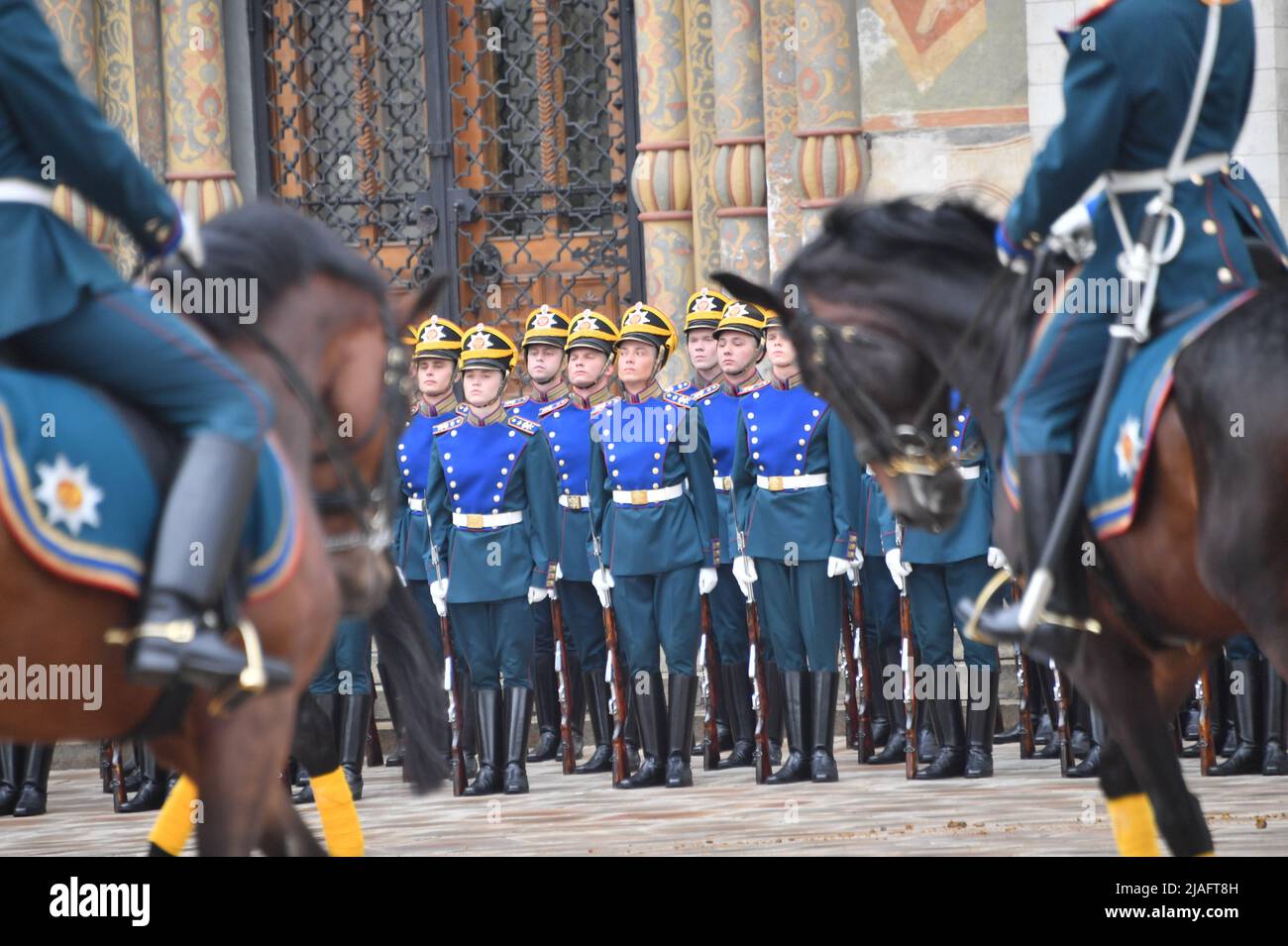 Moscow. The military personnel of a company of special guard of the ...