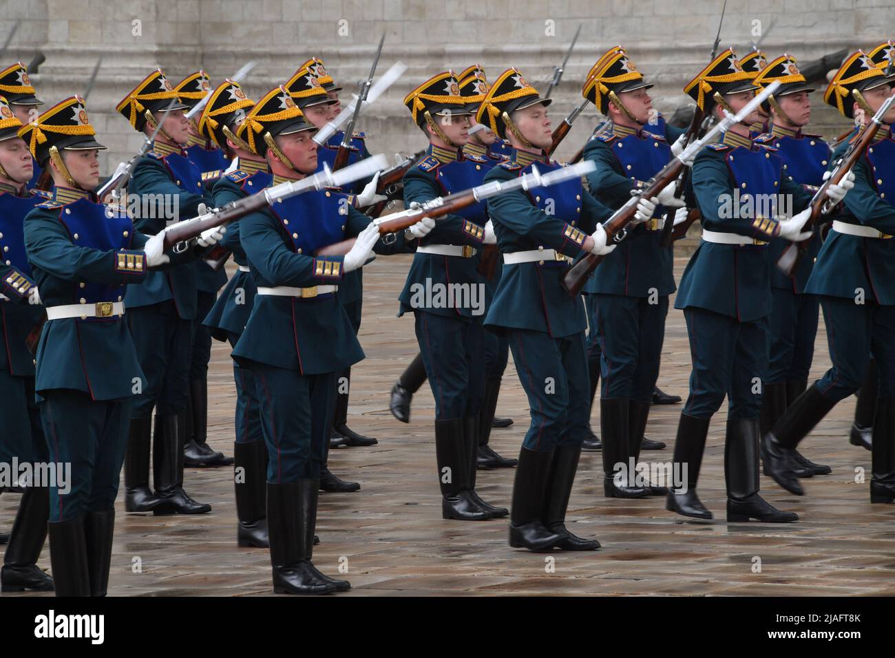 Moscow. The military personnel of a company of special guard of the ...