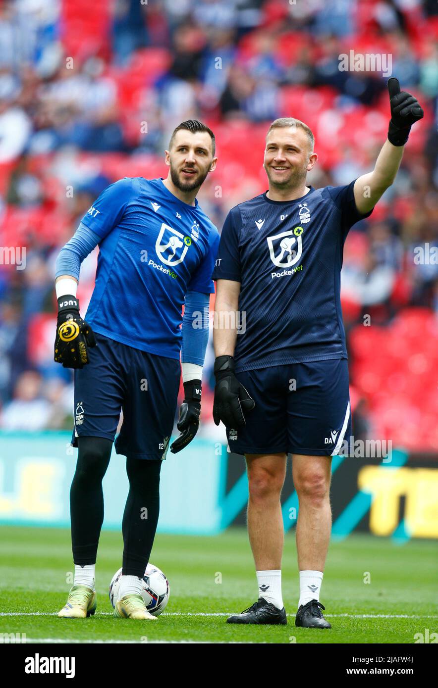 LONDON, ENGLAND - MAY 29: L-R Jordan Smith of Nottingham Forest and ...