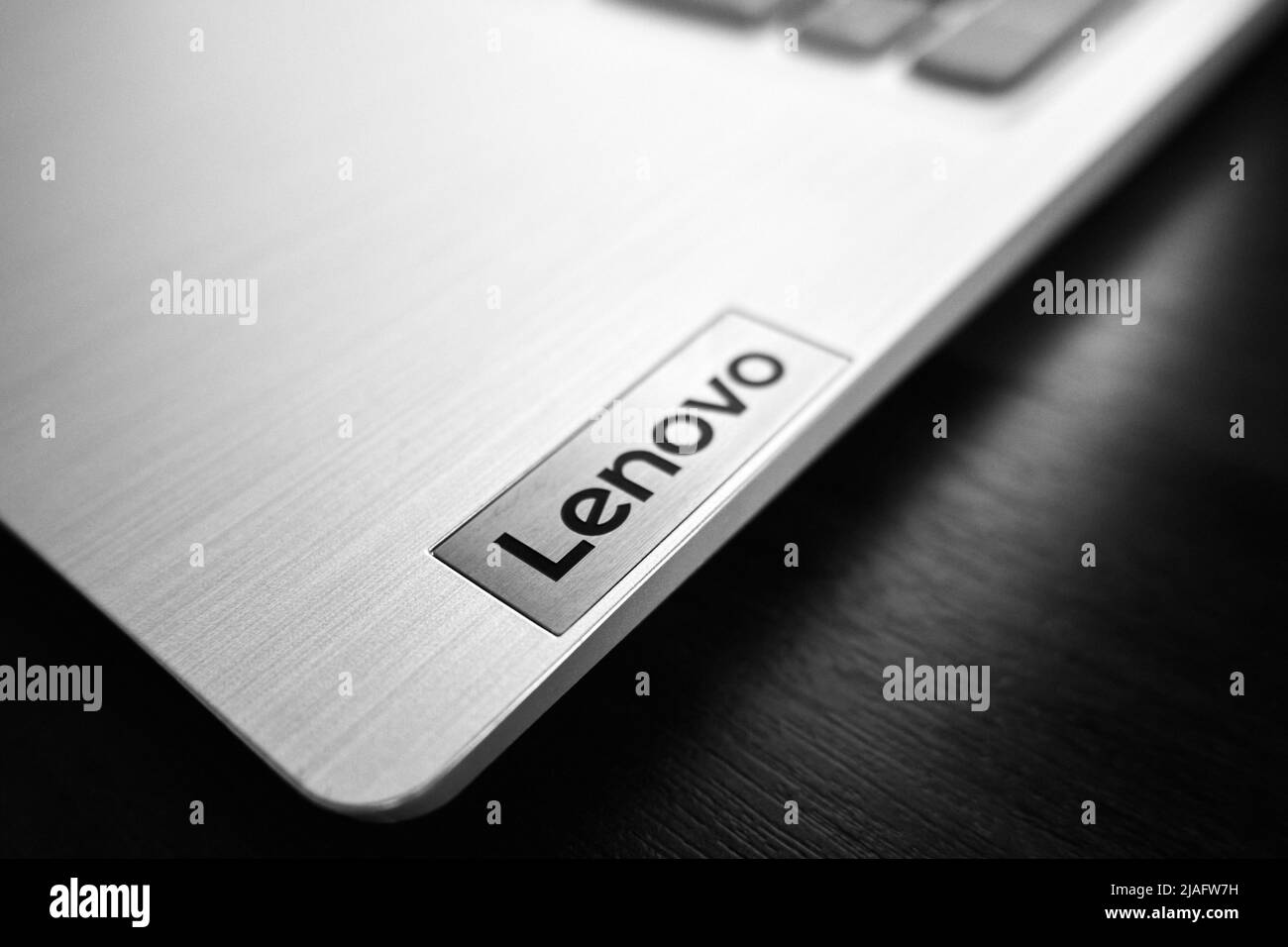 Lenovo logo Black and White Stock Photos & Images - Alamy