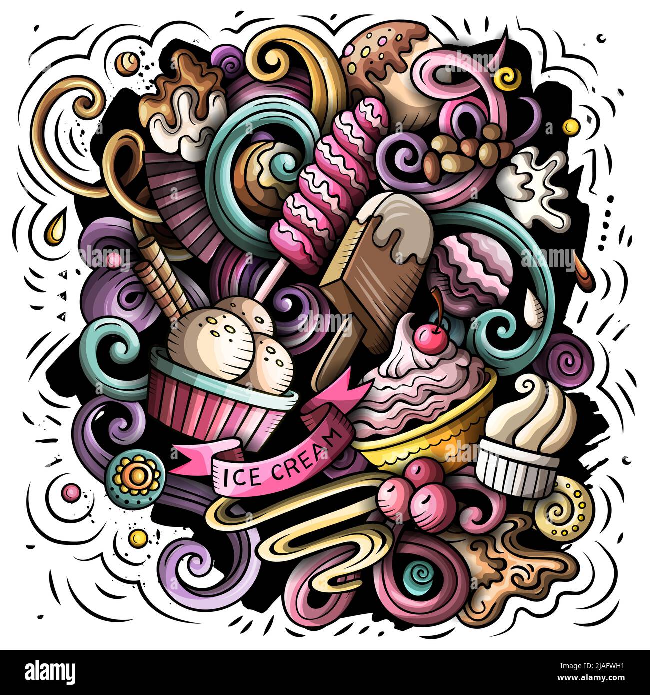 Ice Cream cartoon vector illustration Stock Vector Image & Art - Alamy