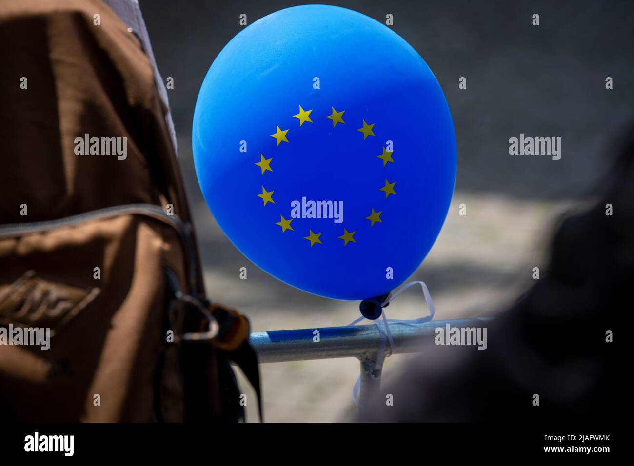 EU, Europe, Blue Balloon With Yellow Stars Symbolizing European Union ...