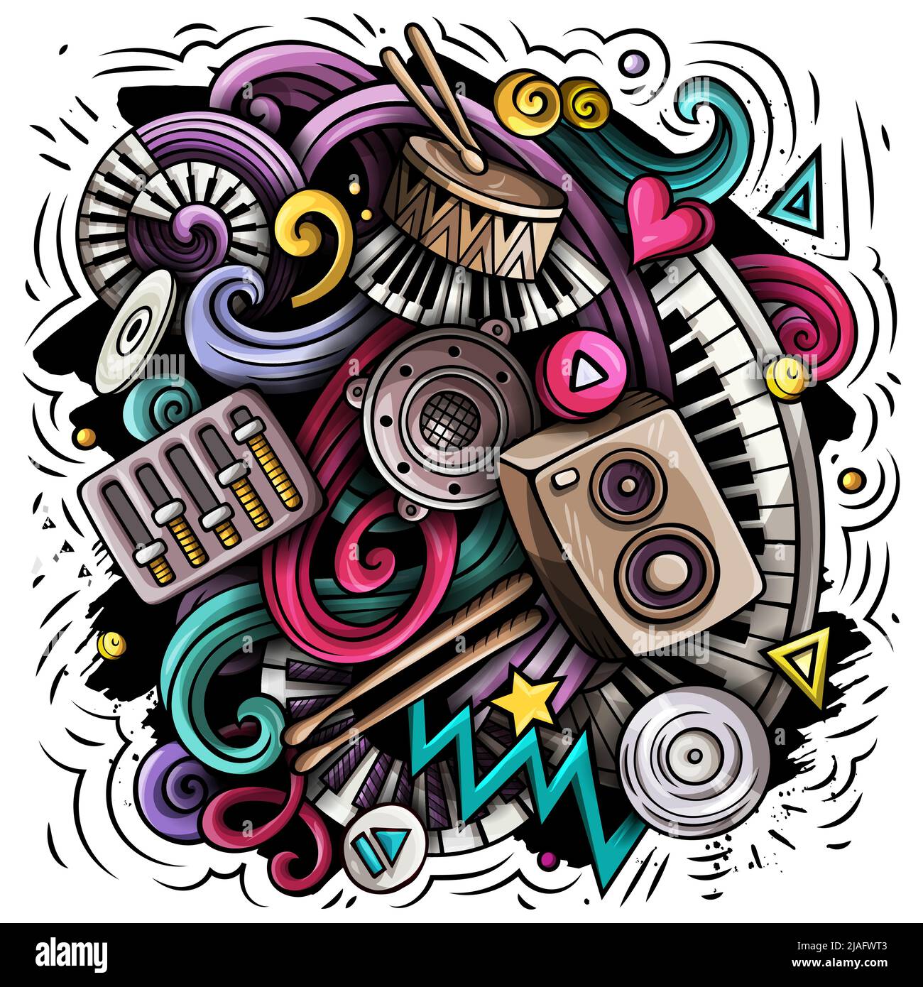 Music cartoon vector illustration Stock Vector Image & Art - Alamy