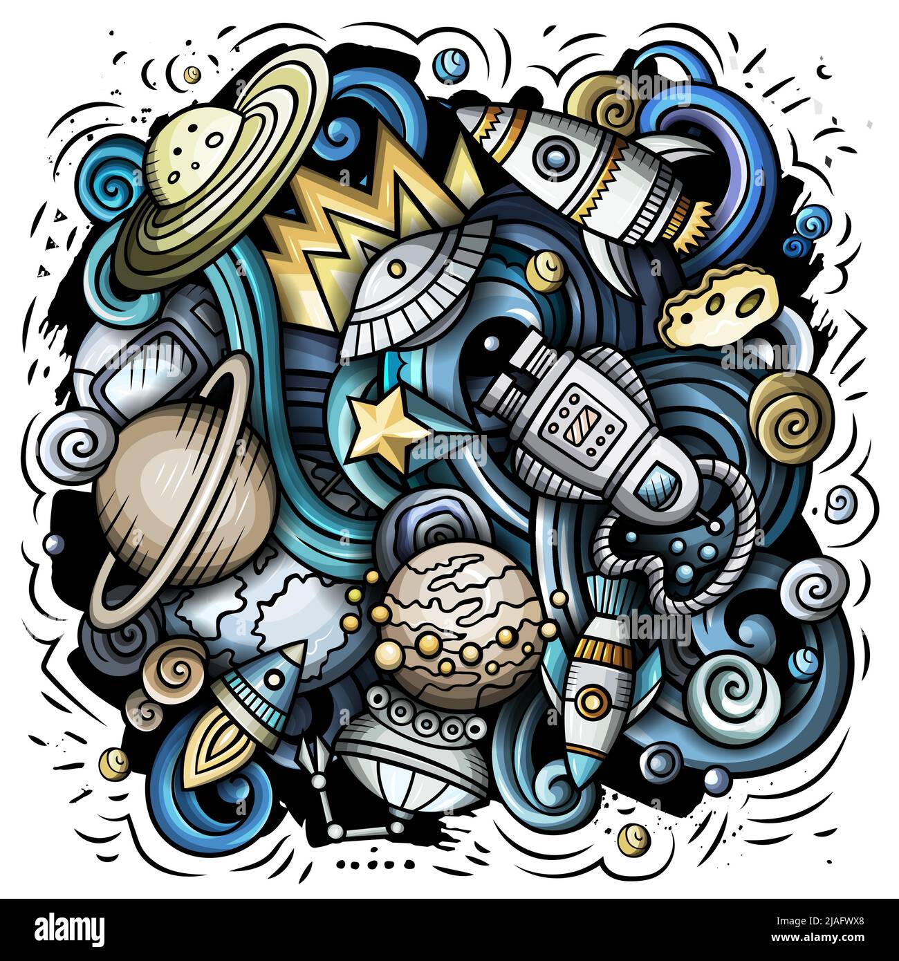 Space cartoon vector illustration Stock Vector Image & Art - Alamy