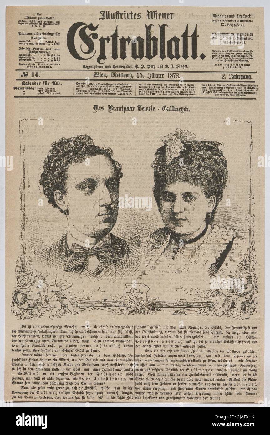 The bridal couple Tewele - Gallmeyer ". Josefine Gallmeyer; the bridal ...