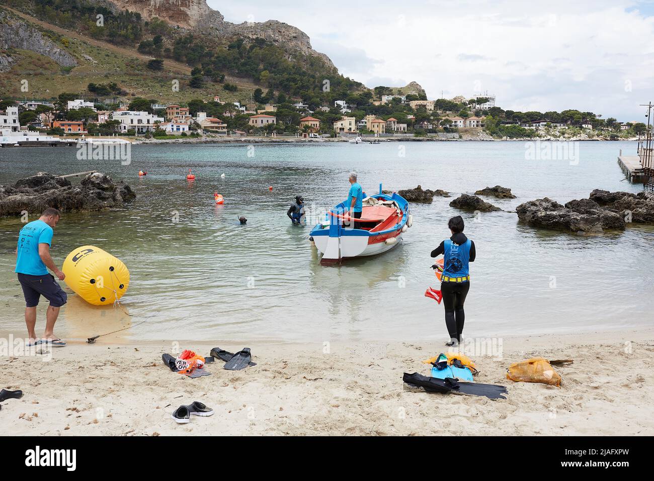 May 28, 2022, Palermo, Sicily, Italy: Arcadia Apnea Sports Association ...