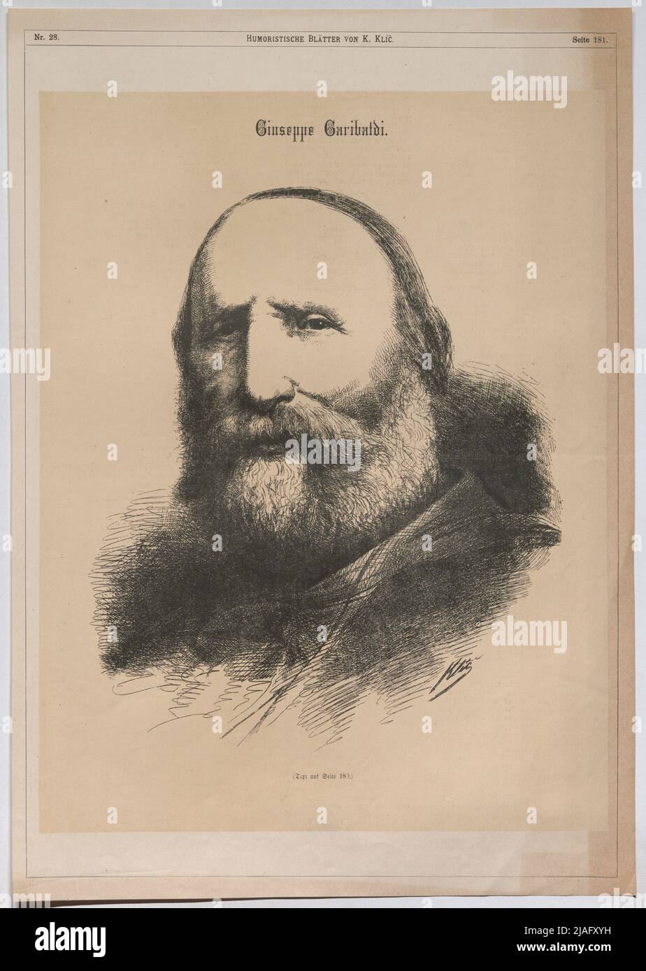 Giuseppe Garibaldi (from "humorous leaves"). Karl Klic (1841-1926 ...