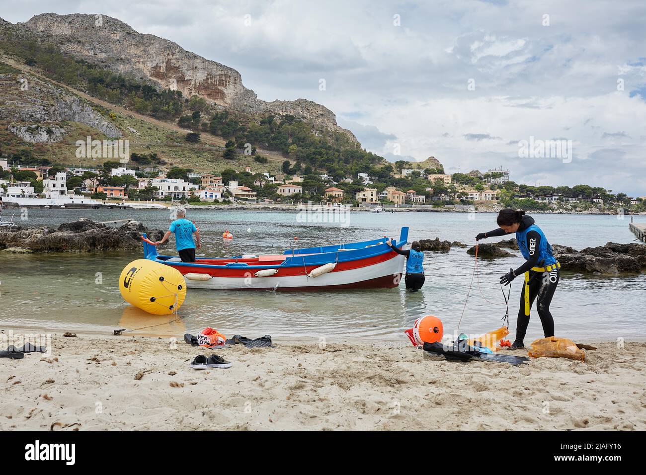 May 28, 2022, Palermo, Sicily, Italy: Arcadia Apnea Sports Association ...