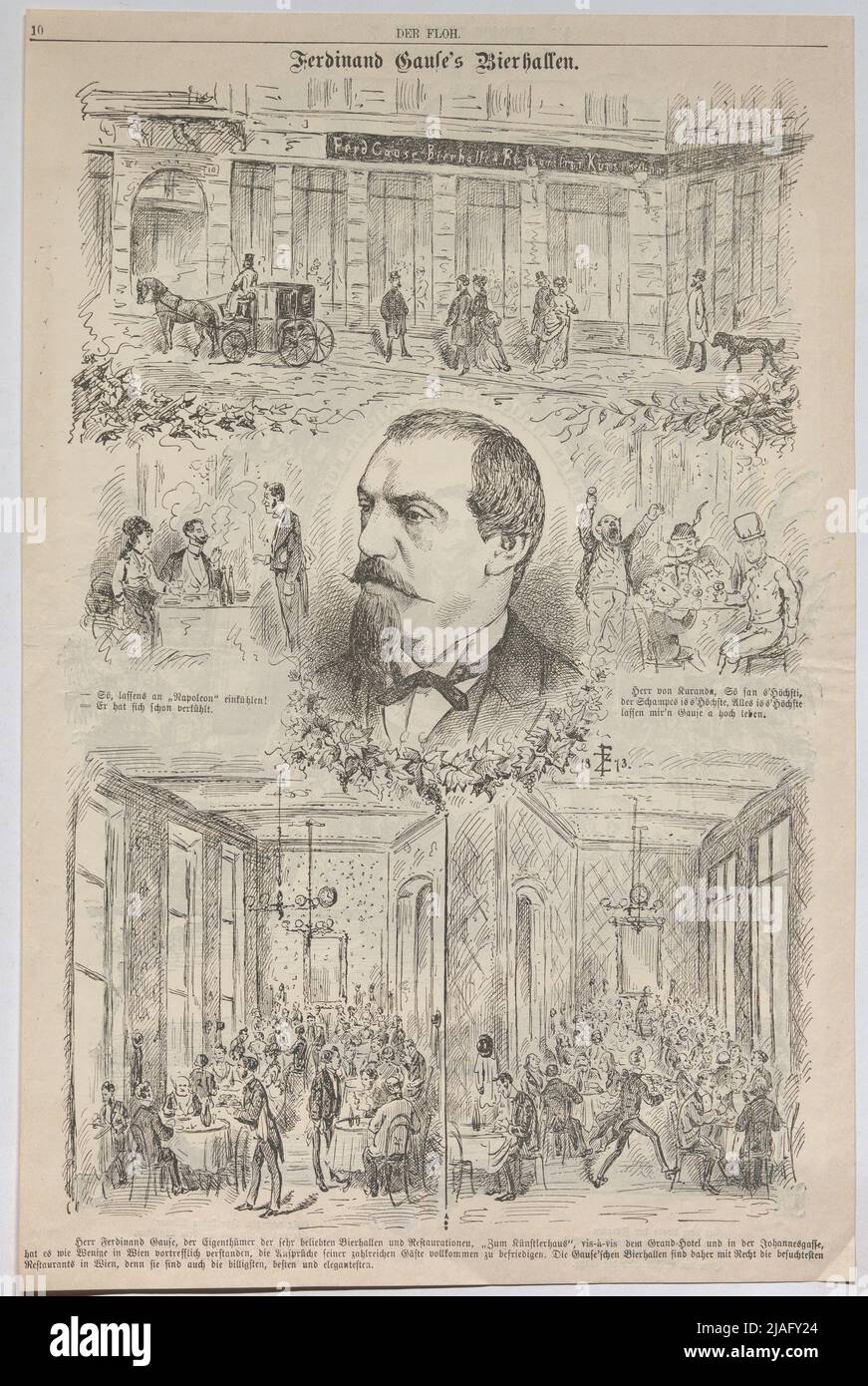 Ferdinand Gause's Bierhallen ". Ferdinand Gause; portrait, Gause's beer ...