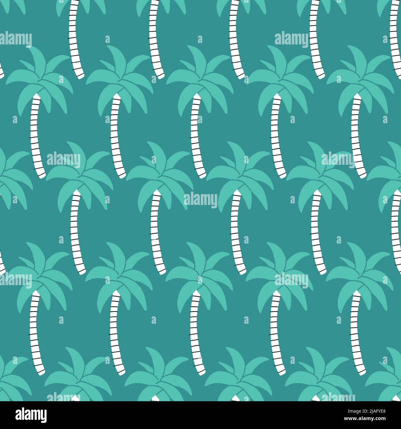 Palm trees seamless vector background. White teal green palm tree ...
