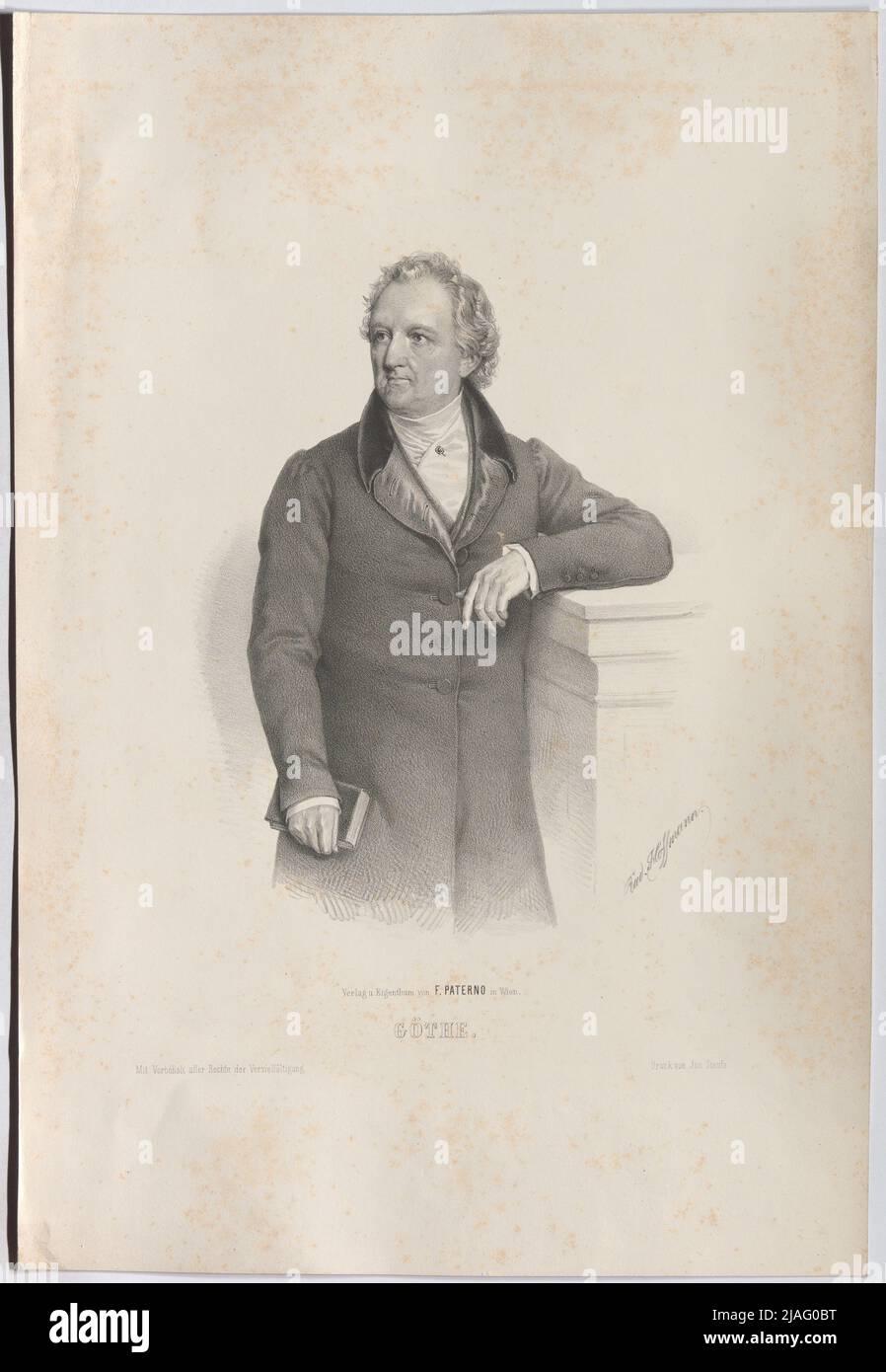 Göthe ". Johann Wolfgang von Goethe. Rudolf Hoffmann, Lithographer, F ...