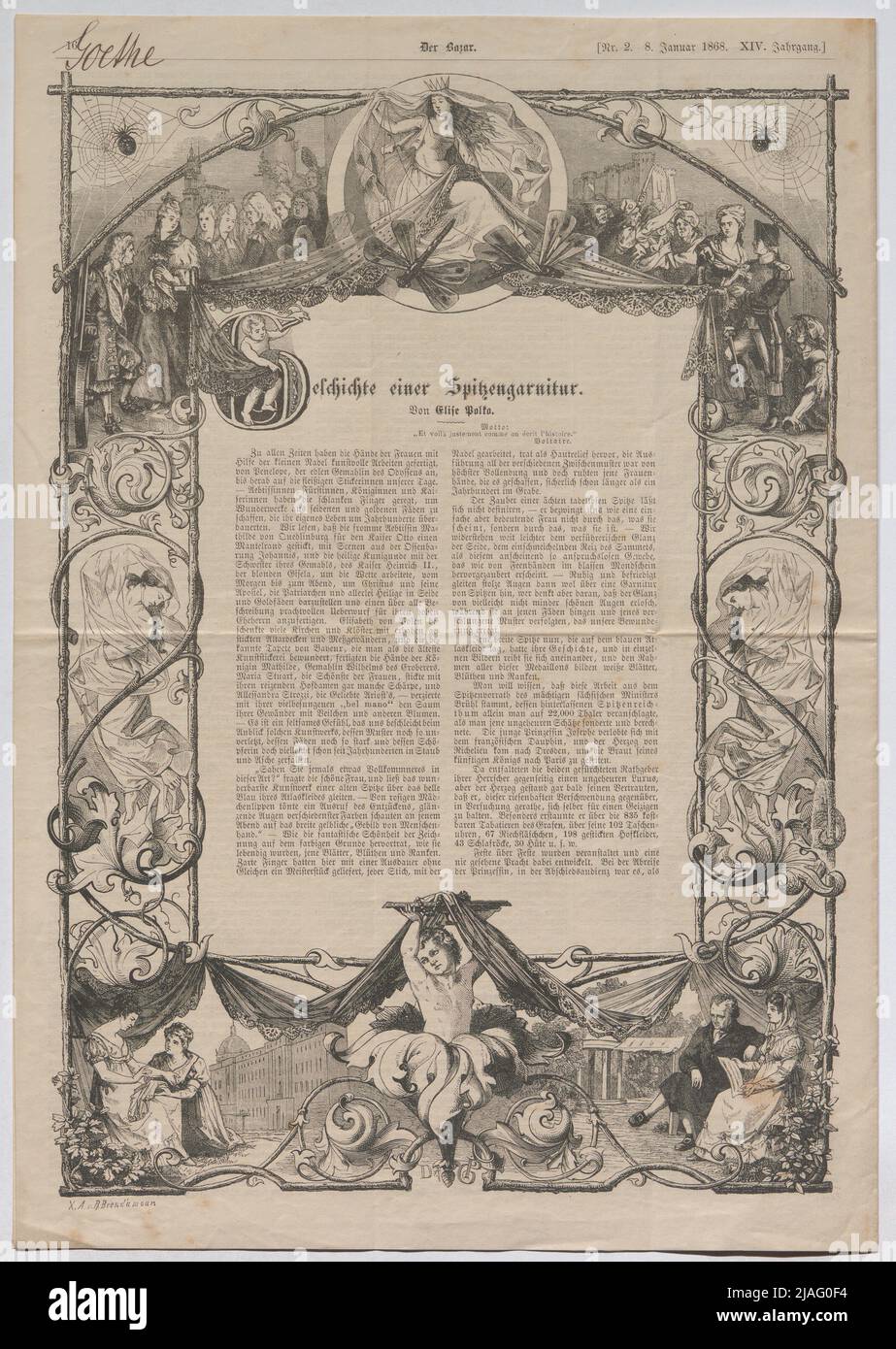 History of a top set ". Goethe, Angelica Catalani, embroidery; history ...