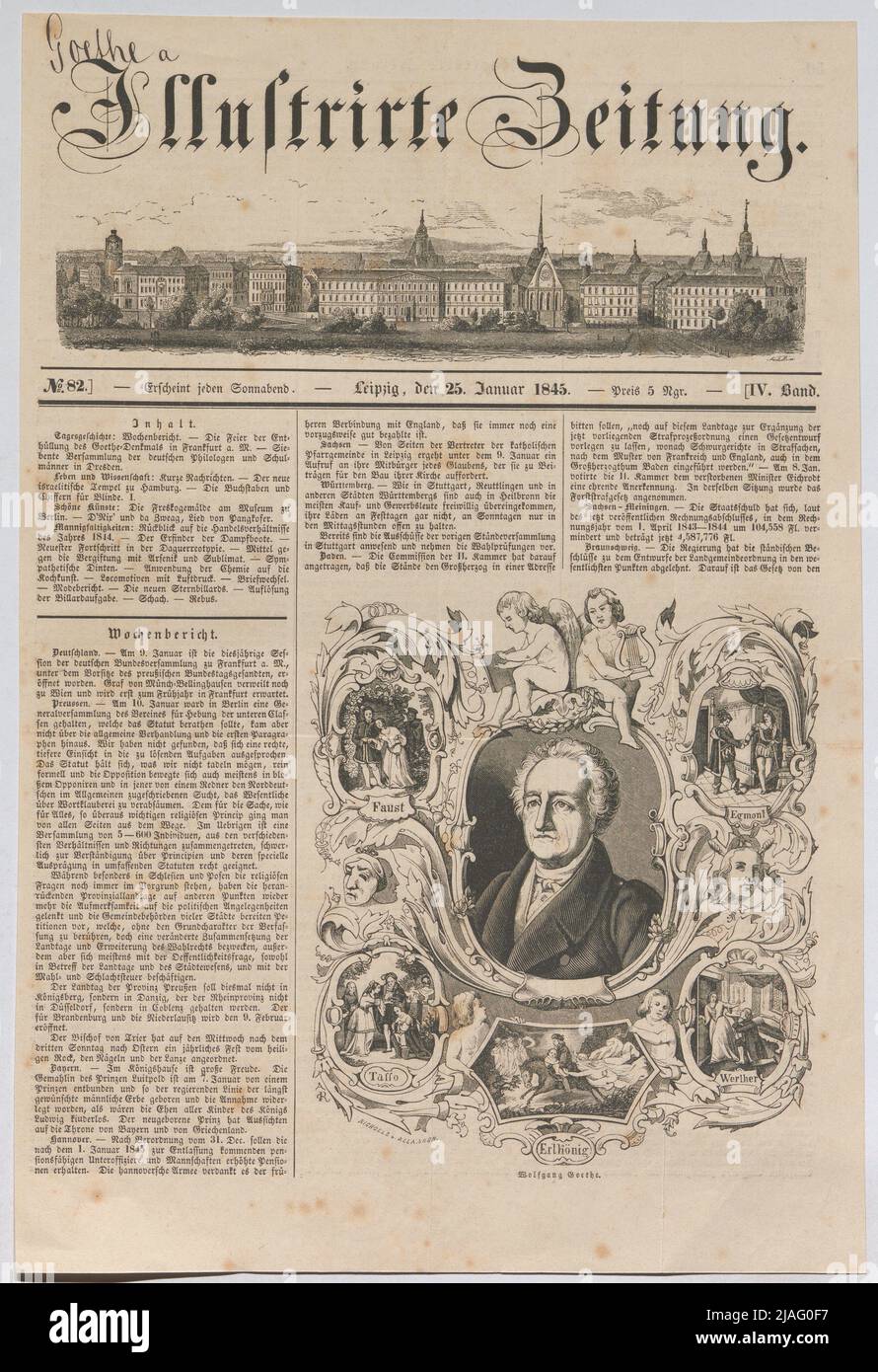Wolfgang Goethe ". Wolfgang Goethe; portrait and scenes from his works ...