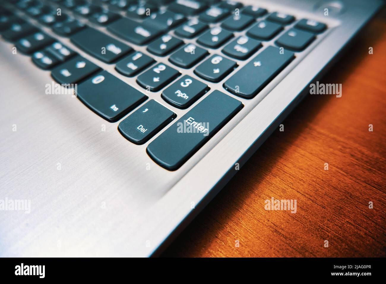 Modern laptop keyboard close up Stock Photo - Alamy